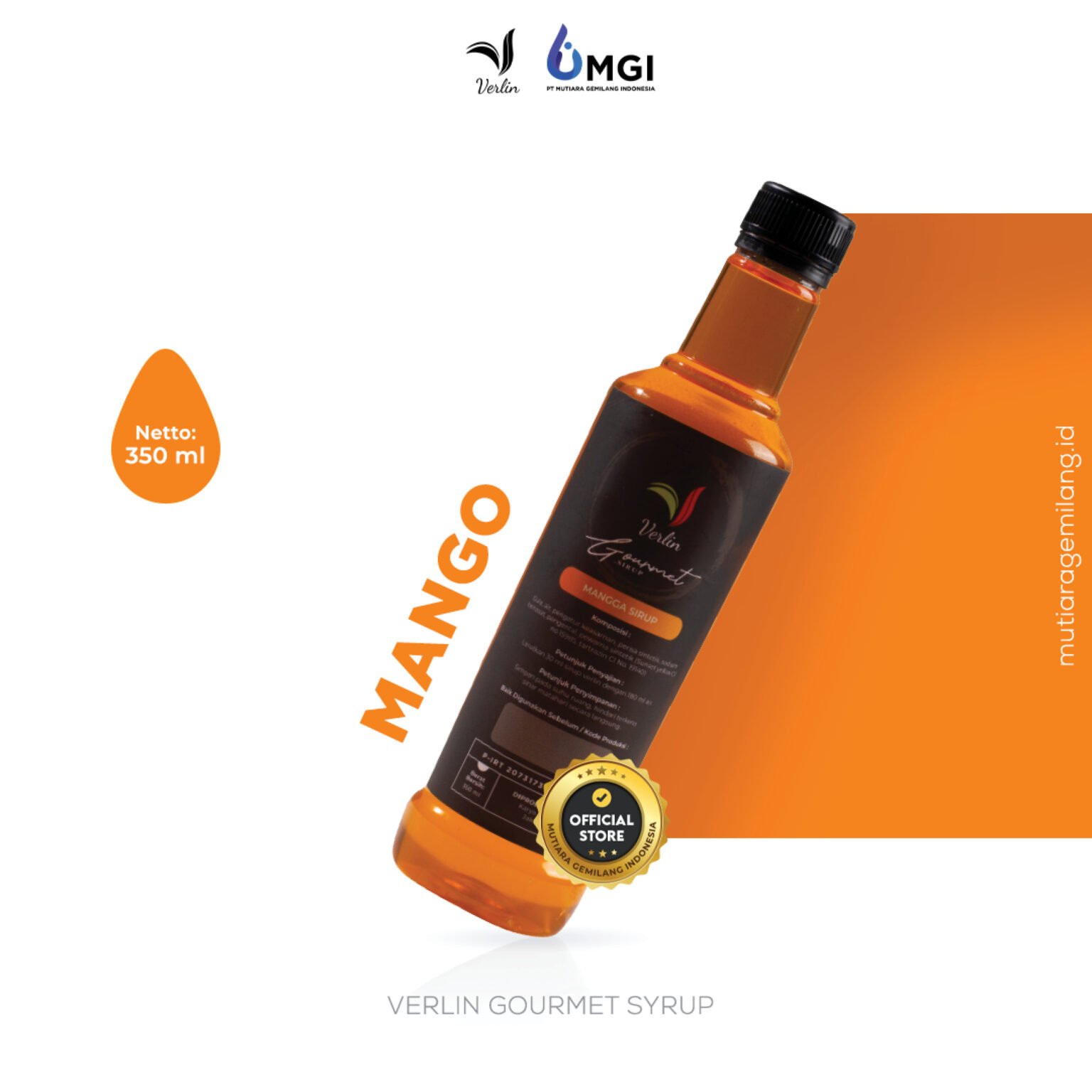 VERLIN Gourmet Syrup Mango - Bubuk Minuman Verlin