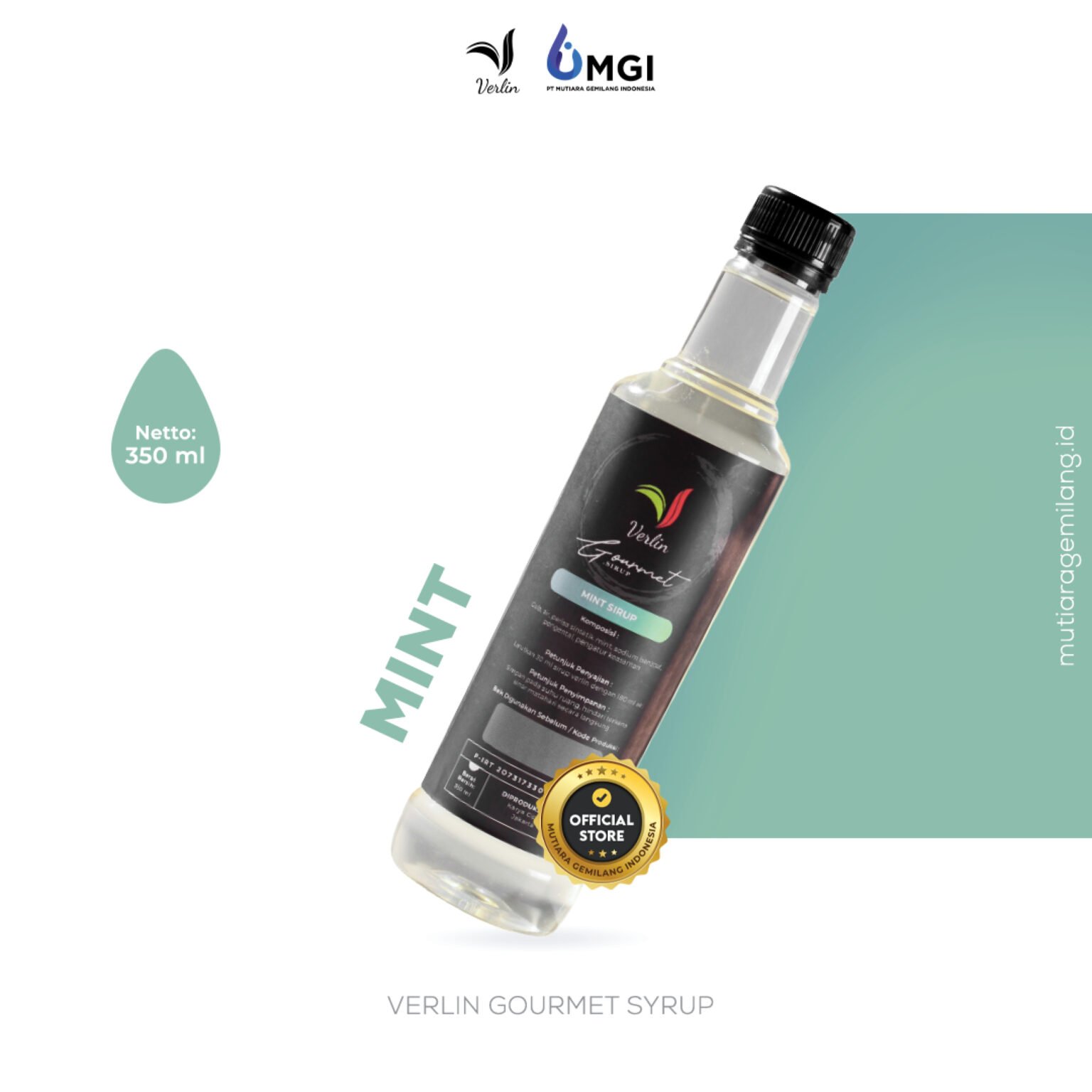 VERLIN Gourmet Syrup Mint - Bubuk Minuman Verlin